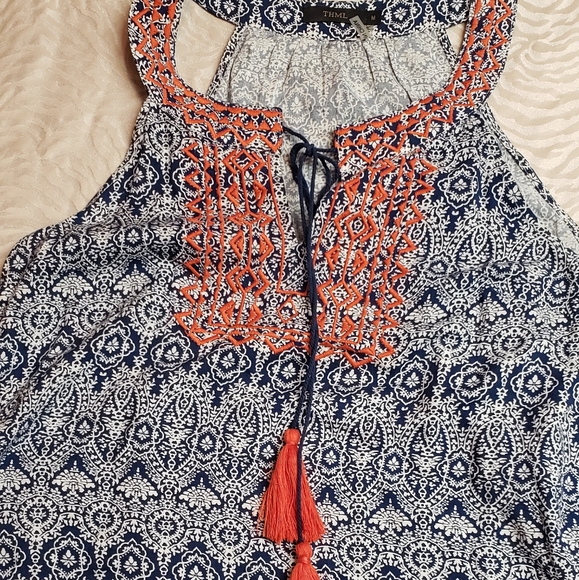 THML | Tops | Thml Tank Blue Lace Up Size Med | Poshmark